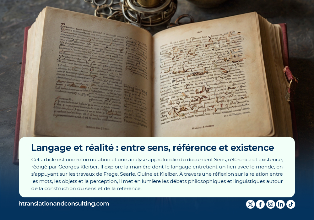 Langage et réalité : entre sens, référence et existence - H-translation